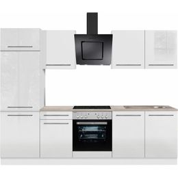 Optifit K&uuml;chenzeile &raquo;Bern&laquo; Breite 270 cm, ged&auml;mpfte T&uuml;ren, wahlweise mit E-Ger&auml;ten wei&szlig; B/H/T: 270cm x 60cm, ohne E-Ger&auml;te