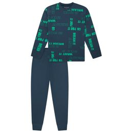 Schiesser Schlafanzug Comfort Cotton in Deep blue | Gr.: 152