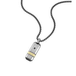 Police Herren Kette mit Anh&auml;nger &raquo;Baseline&laquo; mit Zirkonia (synth.) silber Edelstahl, L: 55 B: 2,5mm