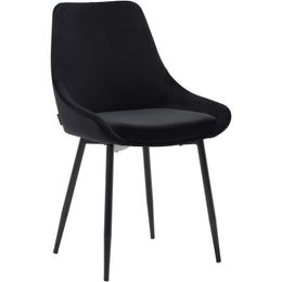 OTTO home Esszimmerstuhl &raquo;Niam, Polsterstuhl&laquo; () 2er Set, schwarze Metallbeine, pflegeleichter Samtvelours Bezug schwarz B/H/T: 49cm x 86cm x 57cm, 