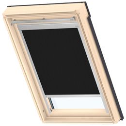 Velux Verdunklungsrollo &raquo;DBL C04 4249&laquo; verdunkelnd Verdunkelung ohne Bohren in F&uuml;hrungsschienen alufarbene F&uuml;hrungsschienen & Griffleiste schwarz 