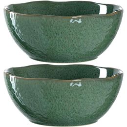 Leonardo Schale &raquo;MATERA&laquo; 2 Stk. aus Keramik &Oslash; 23,5 cm gr&uuml;n Keramik &Oslash; 24cm
