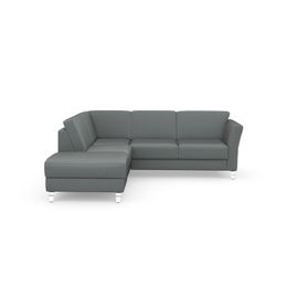 Sit & More sit&more Ecksofa &raquo;Visby L-Form&laquo; Wahlweise mit Schlaffunktion und Stauraum, frei im Raum stellbar grau B/H/T: 248cm x 87cm x 213cm, Chenille, Ottomane 