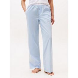 Tommy Hilfiger Underwear Damen Loungehose &raquo;POPLIN PANTS&laquo; mit Streifenmuster, Logobund blau M (38), N-Gr