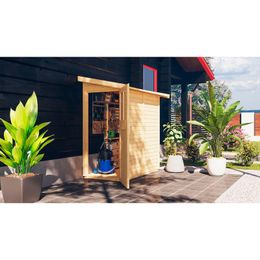 Karibu Gartenhaus &raquo;Gei&szlig;berg&laquo; naturbelassen oder terragrau beige Holzwerkstoff ohne Fu&szlig;boden
