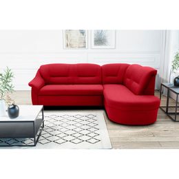 DOMO collection Ecksofa &raquo;Faenza f&uuml;r kleine R&auml;ume, Stellma&szlig;e 232x176cm, komfortabel, L-Form&laquo; mit Ottomane, zeitlos, elegante Armlehnen, wahlweise mit 