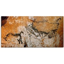 Artland Leinwandbild &raquo;H&ouml;hle von Lascaux 17000 v Chr&laquo; Wildtiere 1 Stk. tlg. auf Holzrahmen gespannt braun Leinwand B/H/T: 100cm x 50cm, Leinwandbild Wildtiere,
