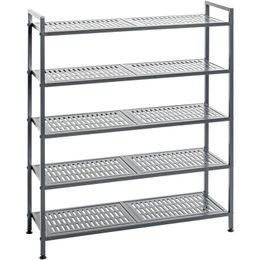 HAKU Schuhregal &raquo;Schuhaufbewahrung&laquo; 1 Stk. tlg. rechteckig - aus Metall Anthrazit - B/T/H 73/25/90 cm Metall B/H/T: 73cm x 90cm x 25cm, 5 Stk. offene 