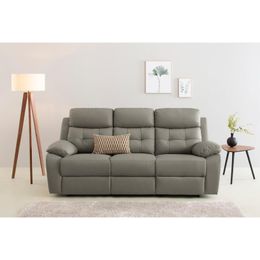 OTTO home 3-Sitzer &raquo;Lannilis&laquo; mit manueller und elektrischer Relaxfunktion grau Kunstleder 100% Polyurethan B/H/T: 210cm x 99cm x 92cm, Kunstleder, 