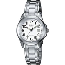 Casio Timeless Collection Damen CASIO TIMELESS COLLECTION Quarzuhr Armbanduhr, Damenuhr, analog, Datum, Edelstahlarmband silber Einheitsgr&ouml;&szlig;e