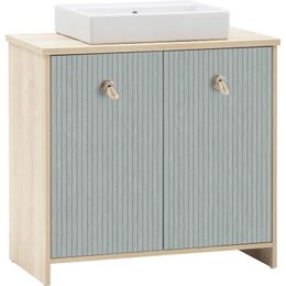 Schildmeyer Waschtisch &raquo;SONDERBY, 2 T&uuml;ren, Breite 83,2 cm, MADE IN GERMANY&laquo; 2 Stk. tlg. Seilgriffe im maritimen Look, MADE IN GERMANY Holzwerkstoff B/H/T: 83,2cm 