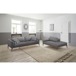 Egoitaliano Polstergarnitur &raquo;Masu, Design trifft sensationellen Sitzkomfort&laquo; Set besteht aus 2,5-Sitzer, freistehende Ottomane und 3 Rollkissen grau B/H/T: 95cm x