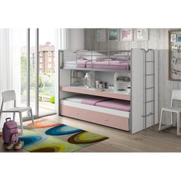 Vipack Hochbett &raquo;Bonny, mit 3 Schlafgelegenheiten, super praktisch im Kinderzimmer&laquo; B/H/T ca. 222x161x102cm, Dekor Oberfl&auml;che, in verschieden Farben, mit 