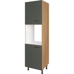 Nobilia Herdumbauschrank &raquo;"Easytouch", Ausrichtung w&auml;hlbar, mit zwei zus&auml;tzlichen T&uuml;ren,&laquo; vormontiert, Breite/H&ouml;he: 60/167,8 cm gr&uuml;n B/H/T: 60cm x 