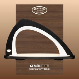 Weigla LED Schwibbogen &raquo;SCHWARZ-WEIẞ, asymmetrisch Holz Lichterbogen, Made in Germany&laquo; 1 Stk. Erzgebirge garantiert, Deko f&uuml;r Weihnachten und das ganze Jahr 