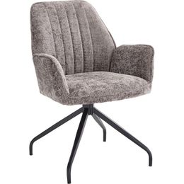 Home Affaire Drehstuhl &raquo;Campanet&laquo; () 2 Stk.moderner Drehstuhl mit gepolsterten Armlehnen und Stoffbezug grau B/H/T: 64cm x 89cm, 2 Stk., Boucl&eacute;, 