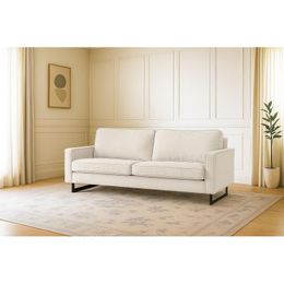 OTTO home 3-Sitzer &raquo;Pinto, 206 cm, Cord, Chenille, Lederoptik&laquo; mit Keder, schwarze Metallf&uuml;&szlig;e, Wellenunterfederung beige 90% Polyester, 10% Nylon B/H/