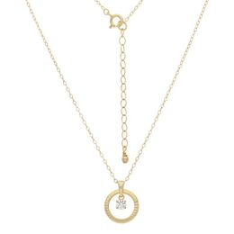 Firetti Damen Kette mit Anh&auml;nger &raquo;Schmuck Geschenk Silber 925 Halskette Ankerkette Kreis Solit&auml;r&laquo; mit Zirkonia (synth.) Silber 925 (Sterlingsilber), L