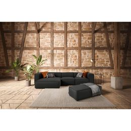 W.Schillig Ecksofa &raquo;around-the-block Mega Sofa, viel Platz und hoher Sitzkomfort, L-Form&laquo; mit eleganter Biese, mit Federkern, Breite 341 cm grau 