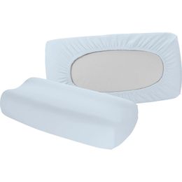 Fleuresse Kissenbezug &raquo;Vital comfort&laquo; Baumwolle-Elasthan Kissenbezug, 40x60 cm, Gummizug blau Jersey, Obermaterial: 96% Baumwolle, 4% Elasthan (LYCRA 