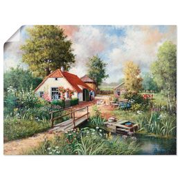 Artland Wandbild &raquo;Bauernhof&laquo; Geb&auml;ude 1 Stk. tlg. als Leinwandbild, Poster in verschied. Gr&ouml;&szlig;en gr&uuml;n B/H/T: 60cm x 45cm, Poster Geb&auml;ude Querformat, 1 Stk.