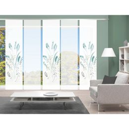 Vision S Schiebegardine &raquo;AYENE 5er SET&laquo; Paneelwagen 5 Stk. tlg. Schiebevorhang Digidruck 5er Set AYENE blau Polyester 260cm, Paneelwagen, 60cm