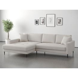 Trends by HG Ecksofa &raquo;Summer L-Form, B: 280cm, in Cord & Struktur&laquo; wahlweise mit Kopfst&uuml;tzen, schwarze Metallf&uuml;&szlig;e beige 90% Polyester;10% Nylon B/H/T: