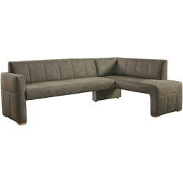 exxpo - sofa fashion Essbank elegant und modern mit hohem Sitzkomfort gr&uuml;n Holzwerkstoff B/H/T: 245cm x 83cm x 159cm, Luxus-Microfaser, langer 