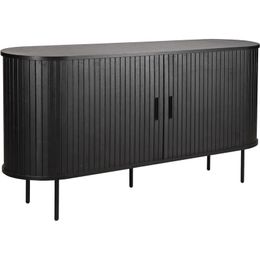 M&ouml;bilia Sideboard 2 Schiebet&uuml;ren schwarz Melamin, Metall B/H/T: 140cm x 76cm x 40cm, Schwarz, 2 Stk.