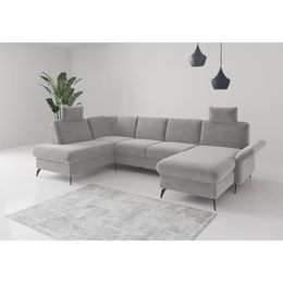 OTTO home Wohnlandschaft &raquo;Rochelle&laquo; wahlweise mit Schlaffunktion, Bettkasten und Armteilverstellung grau 100% Polyester B/H/T: 314cm x 93cm x 195cm, 