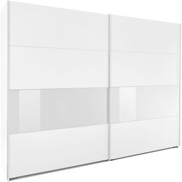 wimex Schwebet&uuml;renschrank &raquo;Bramfeld Kleiderschrank&laquo; mit Glaselementen und zus&auml;tzlichen Einlegeb&ouml;den wei&szlig; B/H/T: 270cm x 208cm x 64cm, T&uuml;ren: 2 Stk.
