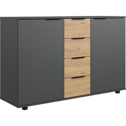 wimex Kombikommode &raquo;Gibraltar&laquo; in 2 Breiten grau Holzwerkstoff B/H/T: 130cm x 83cm x 41cm, 4 Stk., 2 Stk.
