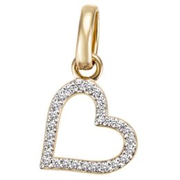 Firetti Damen Kettenanh&auml;nger &raquo;Schmuck Geschenk Silber 925 Halsschmuck Anh&auml;nger Herz "LIEBE"&laquo; mit Zirkonia (synth.) gold Silber 925 (Sterlingsilber), 