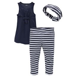 Kidsworld Kleid, Leggings & Haarband in marine-wei&szlig; | Gr.: 92/98