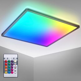 B.K.LICHT LED Deckenleuchte &raquo;BK_PL1552 RGBW Deckenlampe, LED Panel, mit Farbwechsel, Dimmbar&laquo; LED-Modul 1 Stk. Neutralwei&szlig; Ultraflach, mit Backlight, mit 