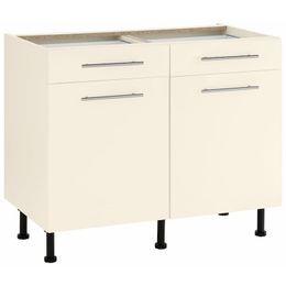 Wiho-K&uuml;chen wiho K&uuml;chen Unterschrank &raquo;Ela&laquo; Breite 100 cm, h&ouml;henverstellbare F&uuml;&szlig;e beige B/H/T: 100cm x 86,5cm x 58cm