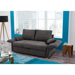 Jockenh&ouml;fer Schlafsofa &raquo;Luca, B: 166-185 cm, Liegefl. 141-163x201 cm&laquo; mit Schlaffunktion, Bettkasten & Armteilverstellung, in 2 Breiten grau Luxus-Microfaser (100