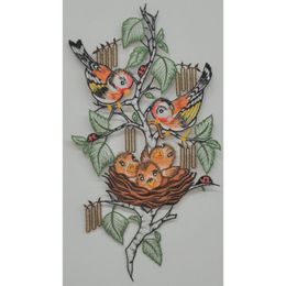 Stickereien Plauen Fensterbild &raquo;Vogelnest&laquo; bunt Polyester B/L: 21cm x 38cm