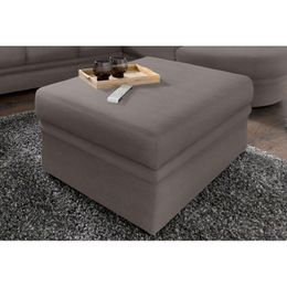 Sit & More sit&more Hocker &raquo;Savoni&laquo; mit Stauraumfach grau NaturLEDER : Bitte beachten Sie, dass Lederbez&uuml;ge mehr N&auml;hte aufweisen als Stoffbez&uuml;ge.;Struktur ( 100%