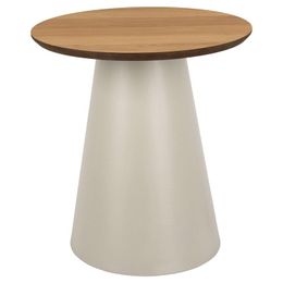 ACTONA GROUP Couchtisch &raquo;Soli&laquo; Rund Couchtisch, Tischplatte matt Eiche, S&auml;ule Gestell grau, &Oslash;65x43cm grau B/H/T: 45cm x 48cm x 45cm, &Oslash;45x48cm