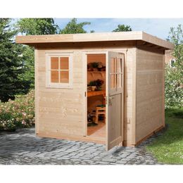 Weka Gartenhaus &raquo;170 Gr.2&laquo; beige Massivholz Fu&szlig;boden im Gartenhaus, ohne Dacheindeckung