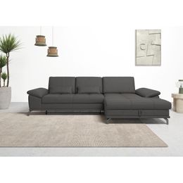OTTO home Ecksofa &raquo;Costello L-Form, B: 301cm, Sitztiefen & Armteilverstellung, Federkern&laquo; 3 Nierenkissen, optional Schlaffunktion & Bettkasten braun 