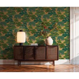 A.S. Cr&eacute;ation Vliestapete &raquo;Cuba II Tropical Garden Trees&laquo; Retro floral tropisch leicht strukturiert Stilisiertes Naturmotiv mit dekorativen B&auml;umen und Tiefe braun 