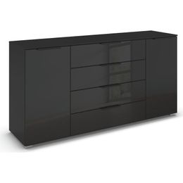 Rauch Kombikommode &raquo;Sideboard Schubkommode Kommode MONTCLAR Front Dekor/Hochglanz/Glas&laquo; Breite 160 / H&ouml;he 81 cm, 2 Einlegeb&ouml;den, inkl. Soft-Close-