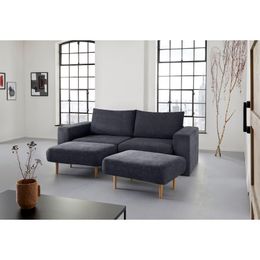 LOOKS by Wolfgang Joop 3,5-Sitzer &raquo;Looksv&laquo; Verwandlungssofa: aus Sofa wird Sofa mit 2 Hockern blau B/H/T: 232cm x 96cm x 107cm, Microflausch, 2 Hocker
