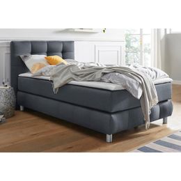 Home Affaire Boxspringbett &raquo;Salo&laquo; incl. Topper, 6 Breiten, 2 H&auml;rtegrade, TFK auch in H&auml;rtegrad 4 grau Struktur (100% Polyester);Bezug der 