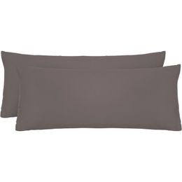 Biberna Kissenbezug &raquo;Michi Feinjersey mit Rei&szlig;verschluss&laquo; verschiedene Gr&ouml;&szlig;en, Feinjersey Kissenh&uuml;lle aus 100% Baumwolle grau Feinjersey, Obermaterial: 100% 