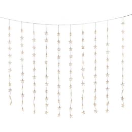 Konstsmide LED-Lichtervorhang &raquo;Weihnachtsdeko&laquo; 120 Sterne, 120 bernsteinfarbene Dioden transparent Dioden 120 Stk., Gesamtl&auml;nge 6,4m