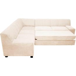 OTTO home Ecksofa &raquo;Faxe 249 x 214 cm, auch mit Schlaffunktion&laquo; L-Form, aus pflegeleichtem, weichem Luxus-Microfaser Bezug beige 100% Polyester B/H/T: 