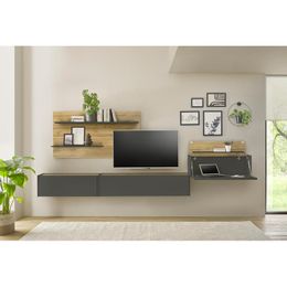 Home Affaire B&uuml;rom&ouml;bel-Set &raquo;CiTY/GiRON&laquo; Set, 4 Stk. tlg. Home Office grau Holzwerkstoff B/H/T: 350cm x 180cm x 30cm, Holzwerkstoff